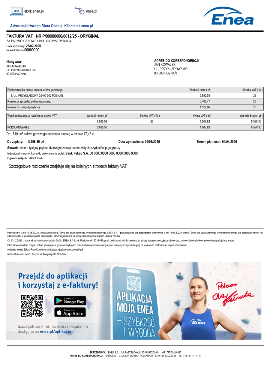 Faktury i rozliczenia | Enea